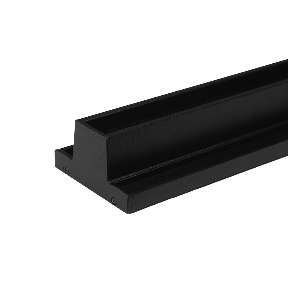Perfil Decor Sobrepor Duplo 65x36mm 1m - Preto - Blumenau Iluminação ...