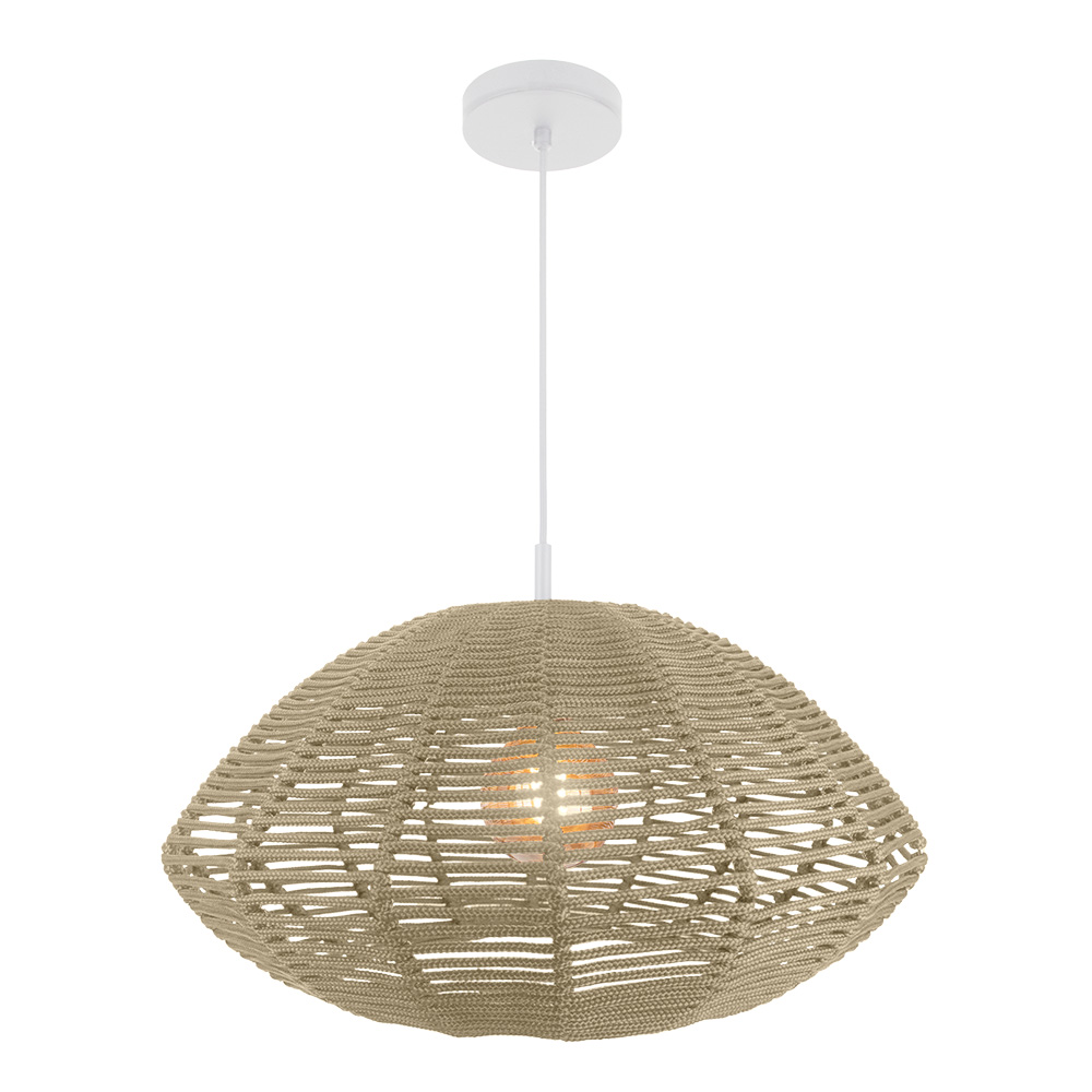 Pendente Maruni 500mm Branco Fosco - Corda Areia - Blumenau Iluminação ...
