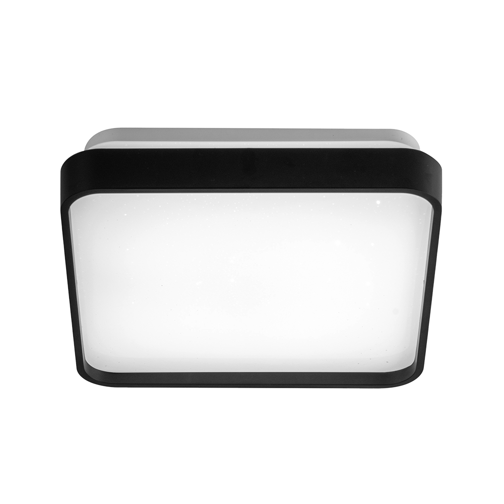 Plafon Round LED Quadrado 280mm Preto 18W Bivolt Temperatura - Blumenau ...