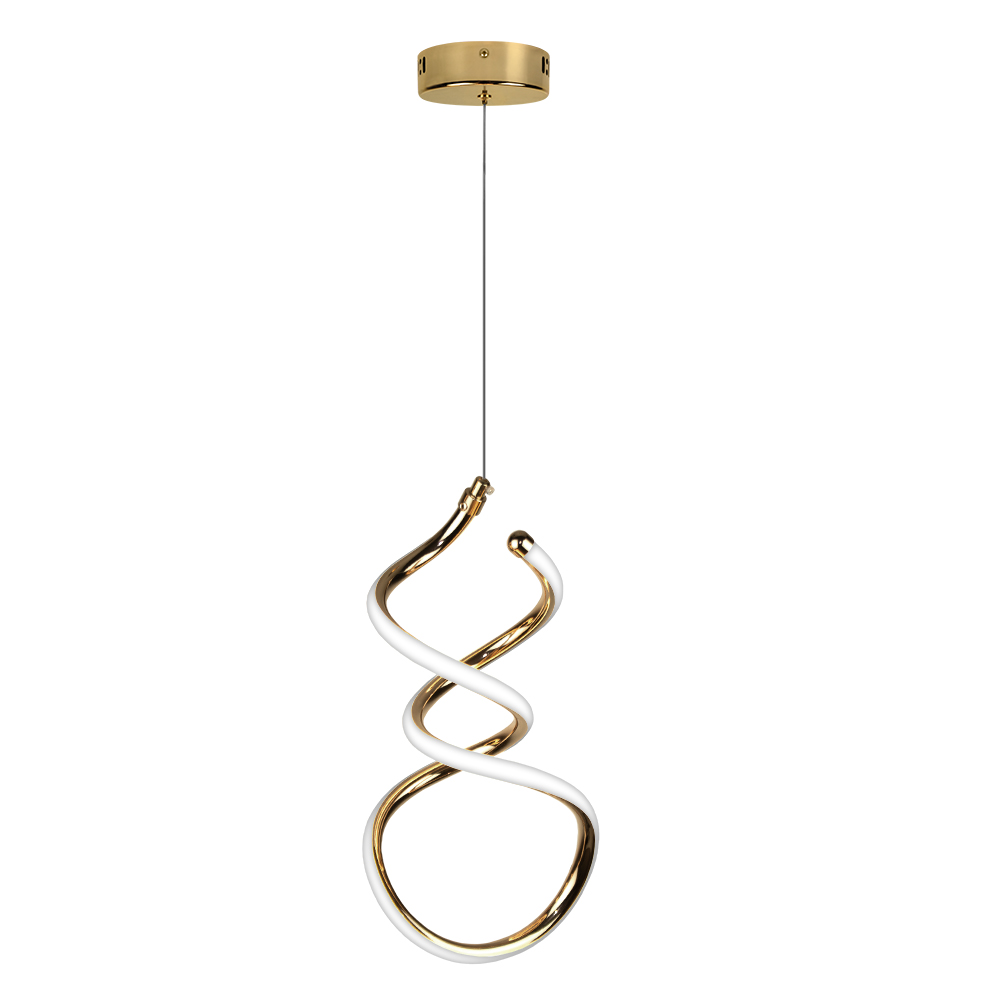 Pendente LED Espiral Bivolt 18W 4.000K Dourado - Blumenau Iluminação ...