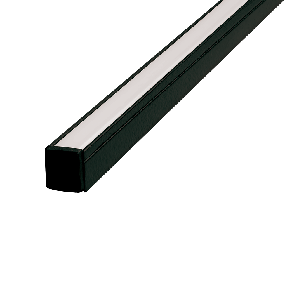 Perfil Sobrepor Alumínio 8x9mm 3m - Preto - Blumenau Iluminação - Se ...