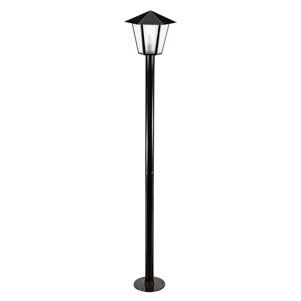 Poste Colonial Sextavado Simples 2,44m - Preto - Blumenau Iluminação ...